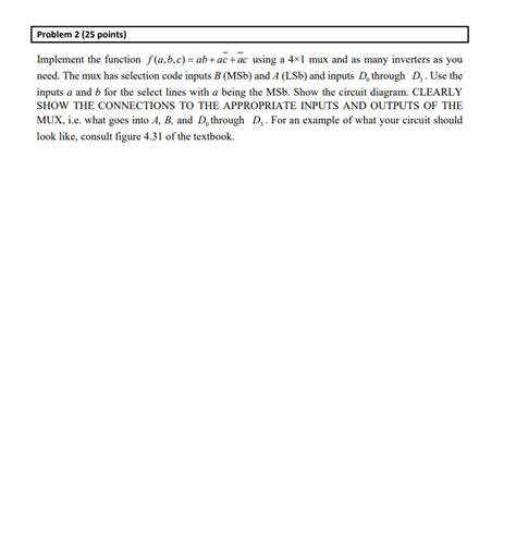 Solved Problem Points Implement The Function F A B C Chegg Com
