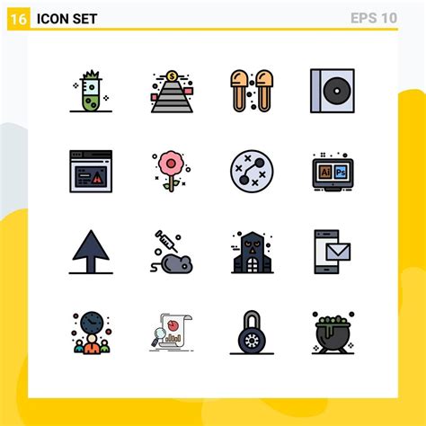 Set Of 16 Modern Ui Icons Symbols Signs For Internet Compact Money Case