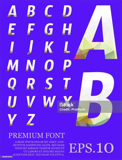 차원 다채로운 알파벳 브러쉬 텍스처와 글꼴 낮은 폴 리 예술 색상 글꼴을 설정했습니다 0명에 대한 스톡 벡터 아트 및 기타 이미지 0명 개체 그룹 기하 도형 Istock