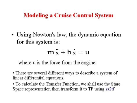 Control Example Using Matlab Cruise Control Modeling A