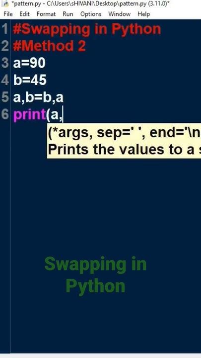 Swapping In Python Python Coding Youtube