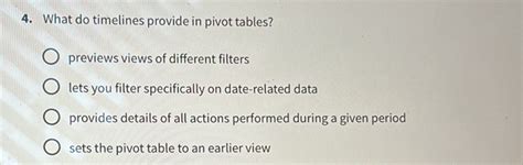What Do Timelines Provide In Pivot Tables Previews Views Of Different