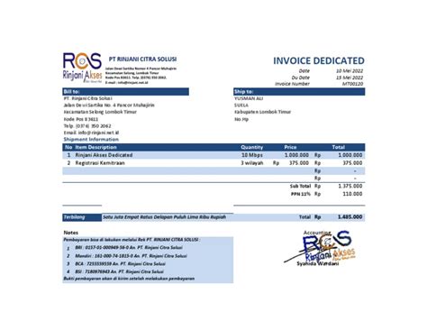 Invoice Yusman Ali Pdf