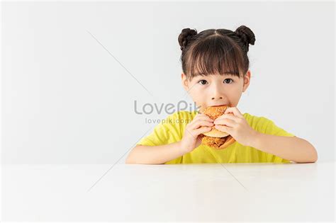 Girl Happy Eating Hamburger Image And Picture For Free Download Lovepik