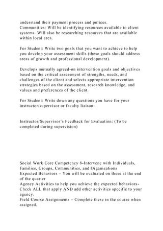 MSW Advanced Clinical Concentration Babe Learning AgreementW Docx