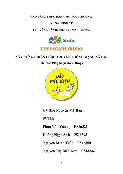 ASM NHÓM Final Marketing mạng xã hội CAO ĐẲNG THỰC HÀNH FPT POLYTECHNIC KHOA KINH TẾ