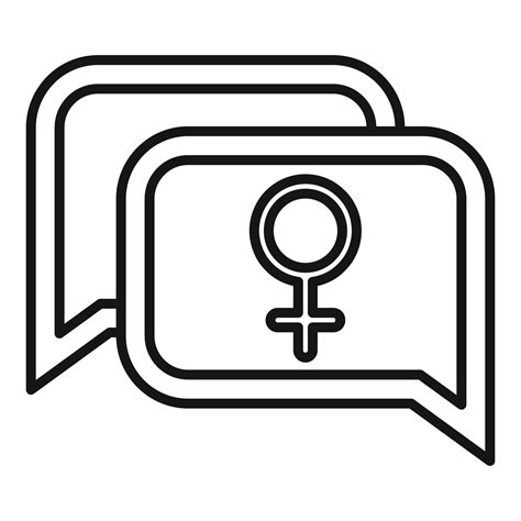 Chat Female Icon Outline Style Vector Art At Vecteezy