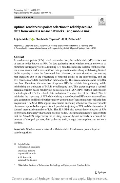 Optimal Rendezvous Points Selection To Reliably Acquire Data From