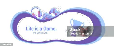 인생은 게임이다 웹 시장 및 카드에 대한 고립 된 배경에 흰색 배경 E스포츠 요소에 평면 게임 가젯물결 파란색 현대 템플릿 E스포츠에 대한 스톡 벡터 아트 및 기타 이미지