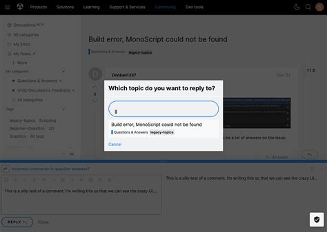 Please Disable The Reply Target Switching Feature Web Resources Unity Discussions