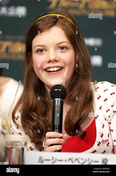 Actress Georgie Henley Answers Reporters Question During The Press Conference For Film The