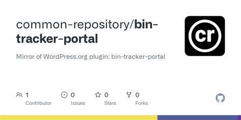 Github Common Repositorybin Tracker Portal Mirror Of Plugin Bin Tracker Portal