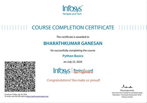 Bharath Kumar G On Linkedin Pythonbasics Infosysspringboard
