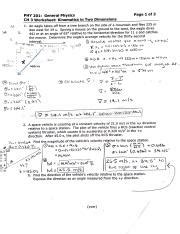 PHY201 General Physics Kinematics In Two Dimensions Worksheet Course Hero