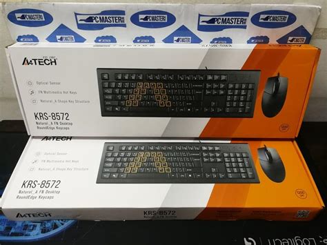 A4tech Krs 8572 Keyboard And Mouse Bundle Multimedia Fn Desktop Round Edge Keycaps Computers