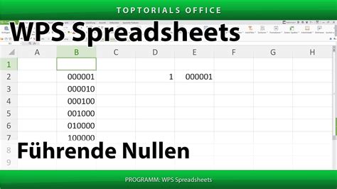 führende nullen wps spreadsheets toptorials