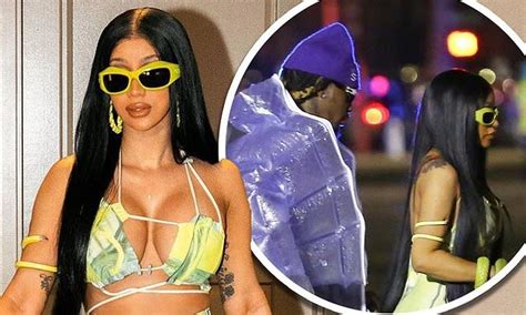 Cardi B Turns Up The Heat In Yellow Bikini Top And Matching Leggings As