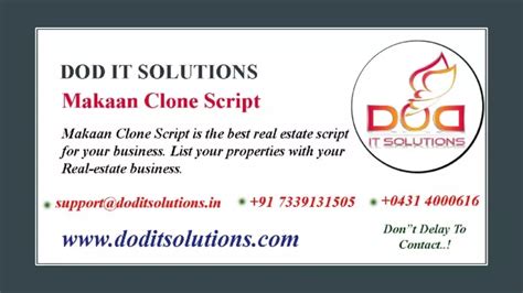 ppt readymade best makaan clone script dod it solutions powerpoint