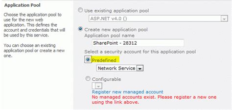Sharepoint Creating Web Application