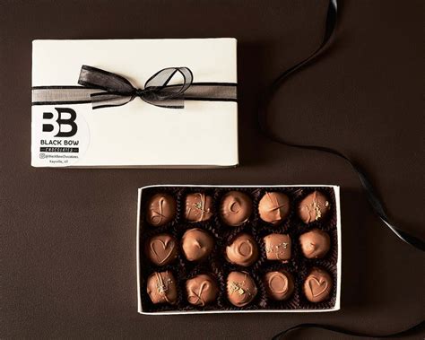 15 Piece Assorted Box Black Bow Chocolates