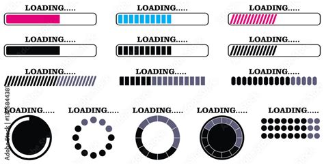 Load Indicator Loading Status Bar Round Buffer Download Progress And Line Upload Or File
