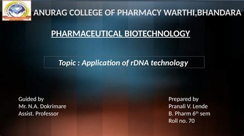 Application Of Rdna Technology In The Production Of Interferons Pptx