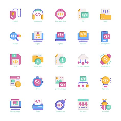 programming icon pack for your website mobile presentation and logo