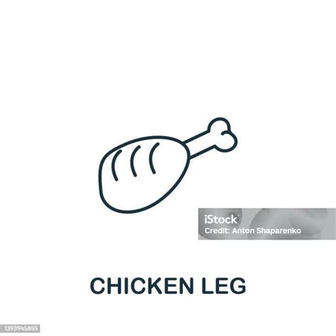 패스트 푸드 컬렉션의 치킨 레그 아이콘 간단한 라인 요소 템플릿 웹 디자인 및 인포 그래픽을위한 치킨 다리 기호 Celebrity Roast에 대한 스톡 벡터 아트 및 기타