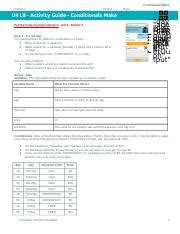 Copy Of Unit 4 Lesson 8 Activity Guide Conditionals Make Conditionals Make Name S Period