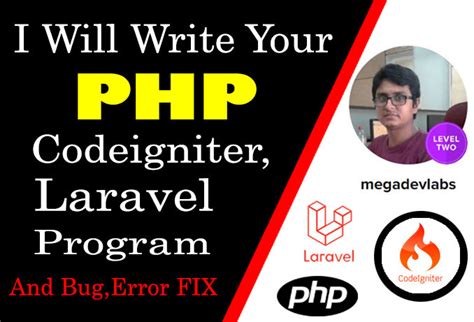 Write Your Phpcodeigniterlaravel Program And Bugerror Fix By
