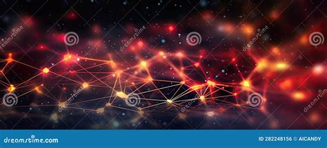 Abstract Background With A Network Of Interconnected Dots And Lines