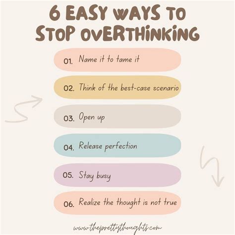 6 Easy Ways To Stop Overthinking Overthinking Thoughts Easy
