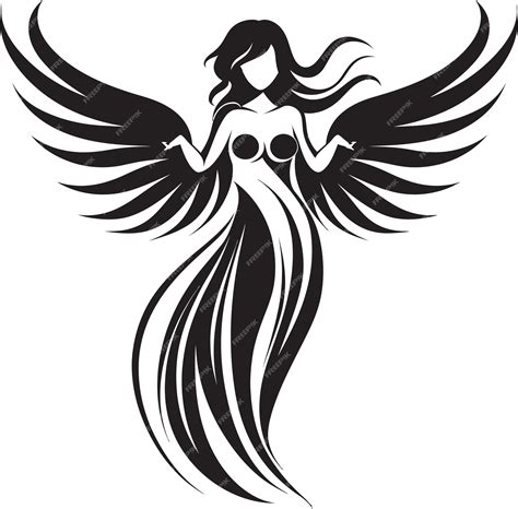 Premium Vector Angelic Aura Vector Winged Symbol Serene Beauty Black