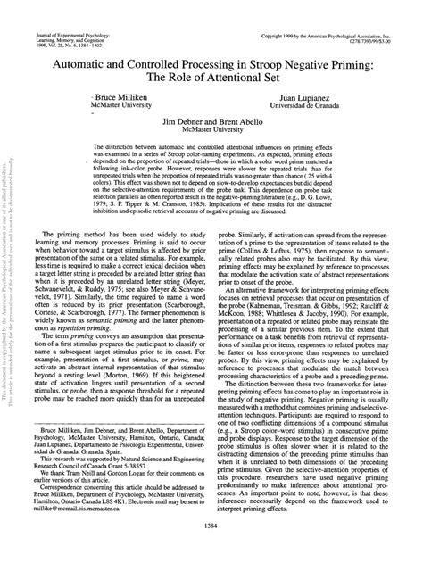 automatic and controlled processing in stroop negative priming the