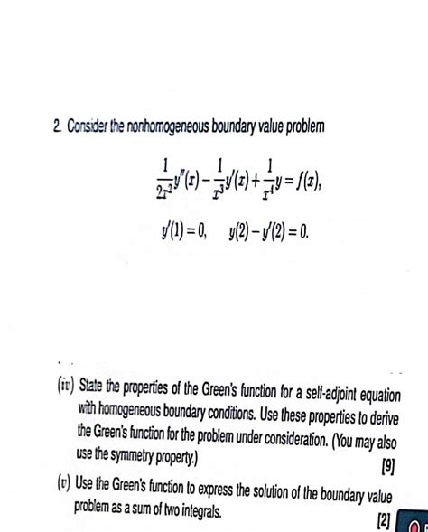 solved 2 consider the nonhomogeneous boundary value problem