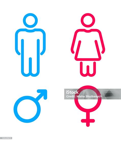 남성 및 여성 사용자 아바타 남자와 여자의 상징 신사 와 레이디 화장실 아이콘 세트입니다 성별 벡터 아이콘 가정의 방에 대한 스톡 벡터 아트 및 기타 이미지 Istock