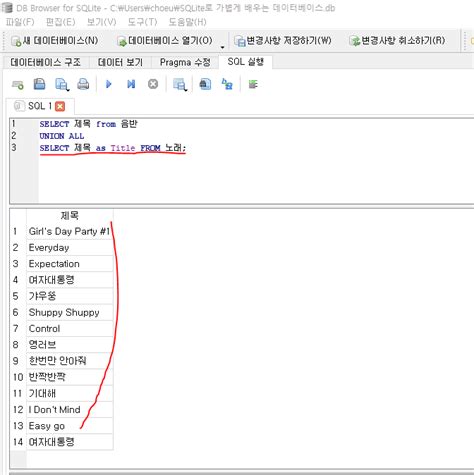 [sqlite3로 가볍게 배우는 데이터베이스 sql 기초 실습] 따라하기 a16