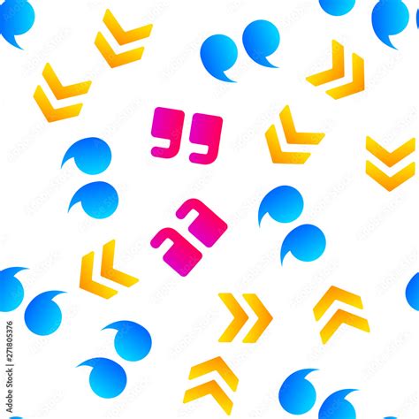 Quotation Marks Inverted Commas Vector Color Icons Seamless Pattern