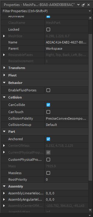 Anchored Part Without Velocity Moving Player Scripting Support