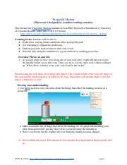PhET Projectile Motion Pdf Projectile Motion This Lesson Is Designed For A Babe Working