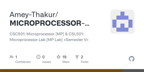 Github Amey Thakurmicroprocessor And Microprocessor Lab Csc501 Microprocessor Mp And Csl501