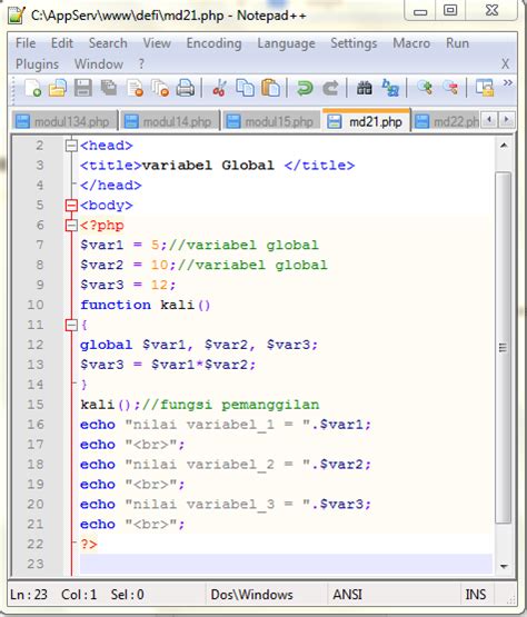 Modul 2 Variabel Dan Tipe Data Dalam Php Pemrograman Terstuktur