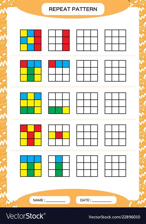 Repeat Pattern Cube Grid With Colorful Squares Vector Image