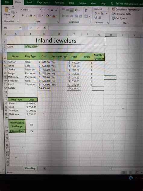 Solved Insert A Function In Cell G To Calculate The Chegg Com