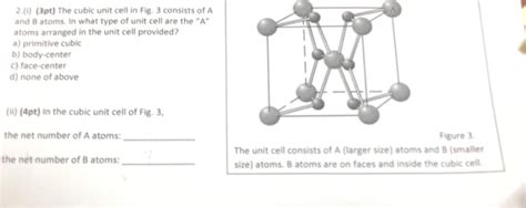 Solved Pt The Cubic Unit Cell In Fig Consists Of Chegg Com