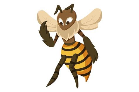 귀여운 꿀벌 캐릭터 디자인 일러스트 프리미엄 벡터