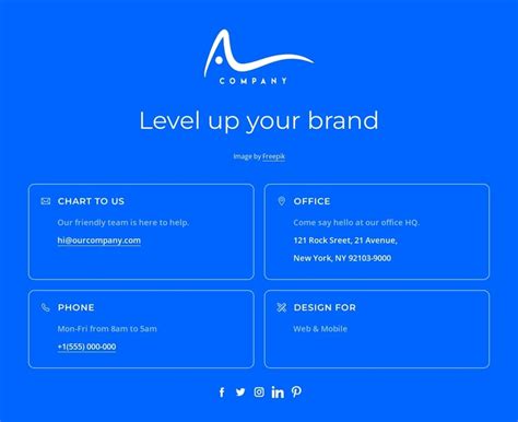 contact us block with logo html template by nicepage