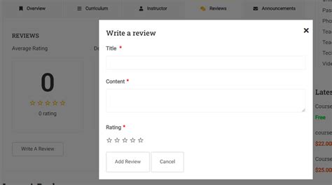 Course Review Add On For Learnpress ThimPress