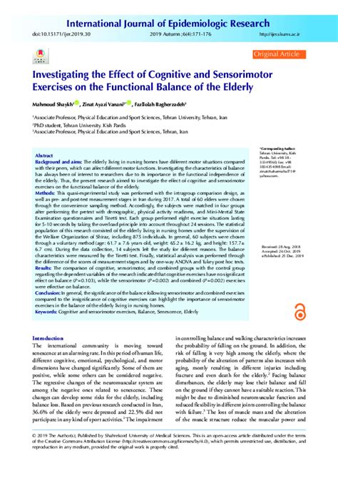 pdf investigating the effect of cognitive and sensorimotor exercises