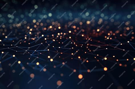 Premium Ai Image Abstract Connected Dots On A Dark Background Big Data Digital Code Data